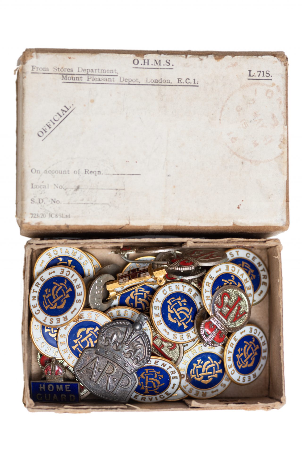 Box of Civil Defence Badges | Museum of the Highlands