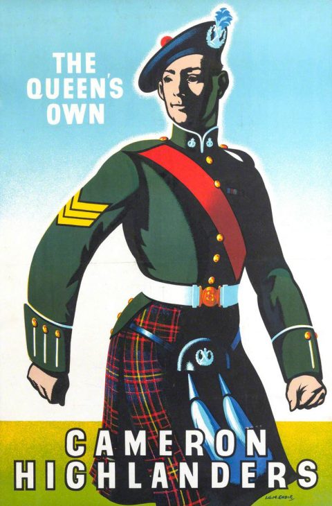 Recruiting Poster for the Queen’s Own Cameron Highlanders by Ian Eadie ...