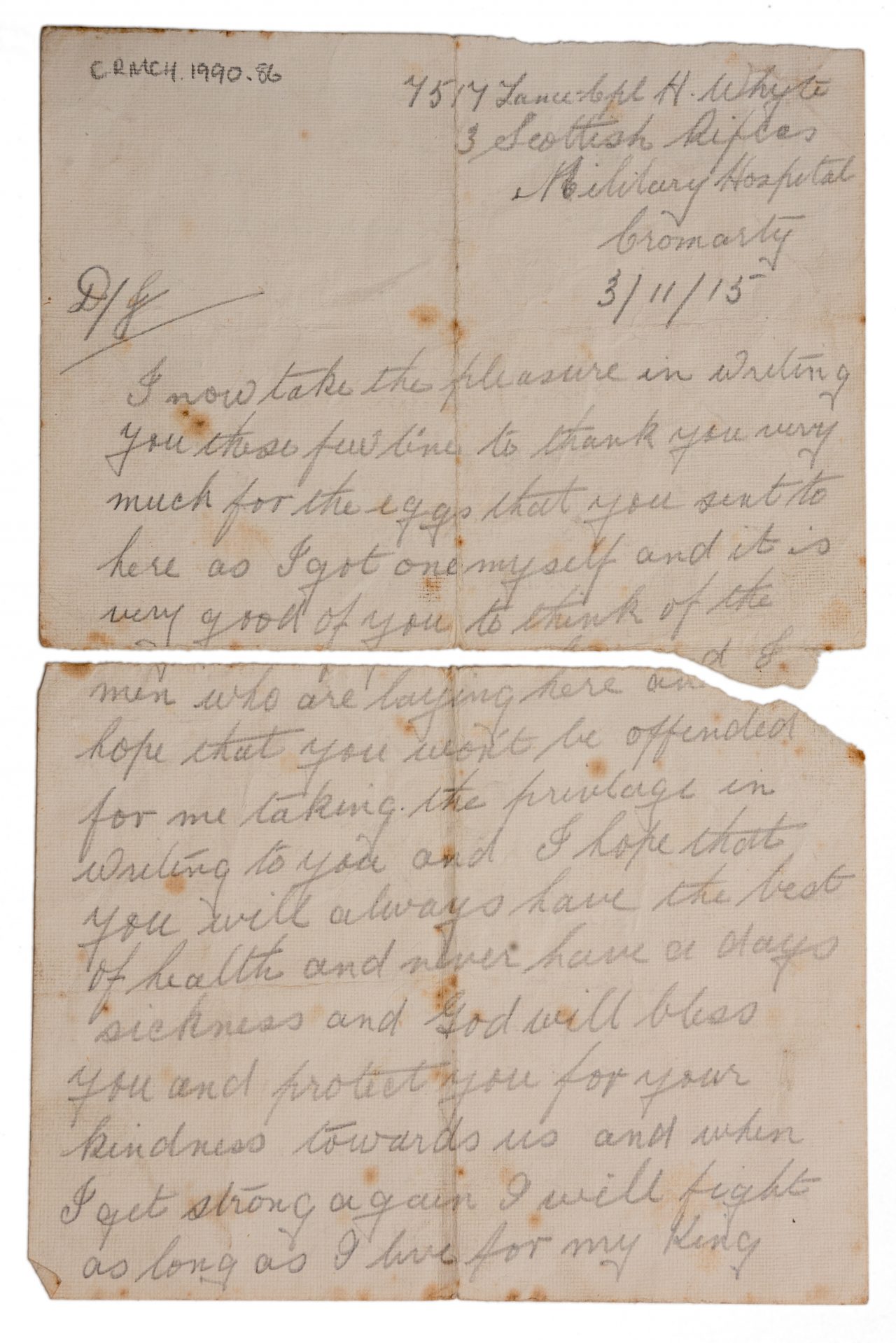 Soldier’s Letter, 1915 | Museum of the Highlands